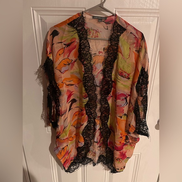 Kate & Mallory | Sweaters | Kate Mallory Multicolor Sheer Kimono With ...